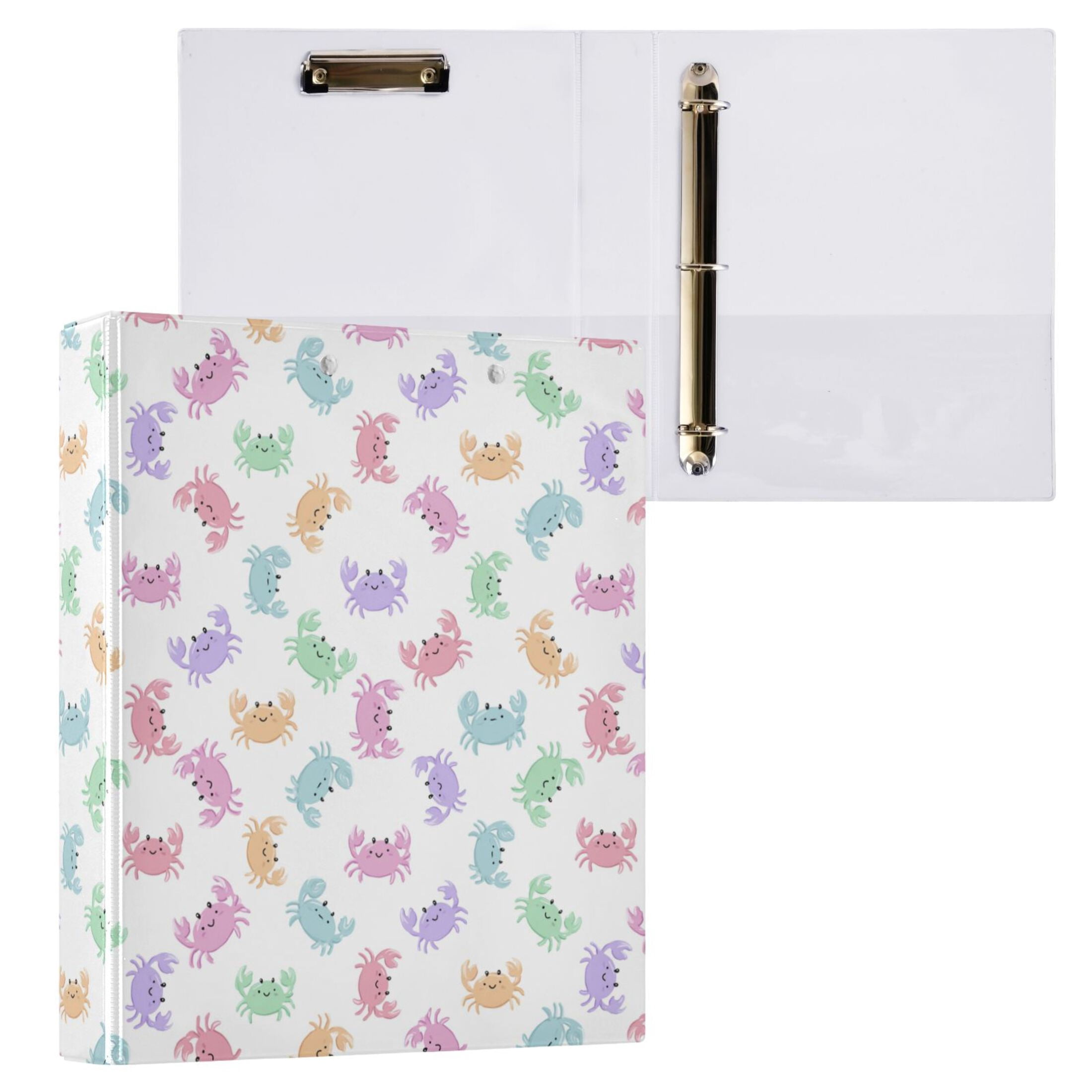 3 Ring Binder with Flattened Metal Clip 1.5" Round Rings Binder ...
