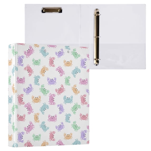 3 Ring Binder with Flattened Metal Clip 1.5" Round Rings Binder ...