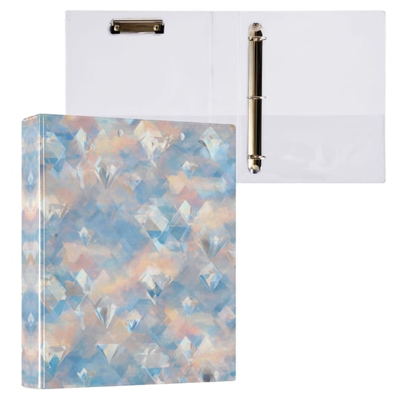 3 Ring Binder with Flattened Metal Clip 1.5" Round Rings Binder ...