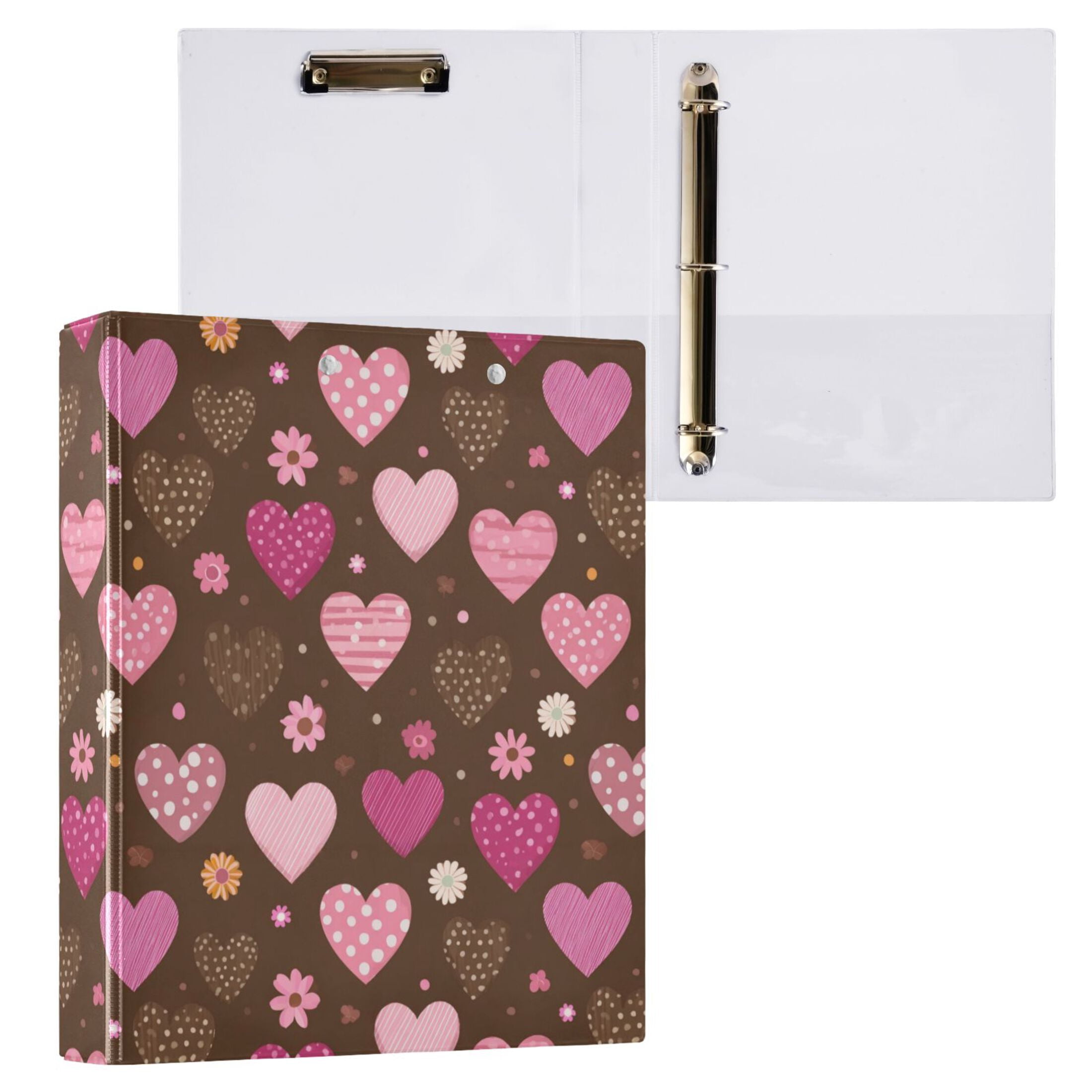 3 Ring Binder with Flattened Metal Clip 1.5" Round Rings Binder ...