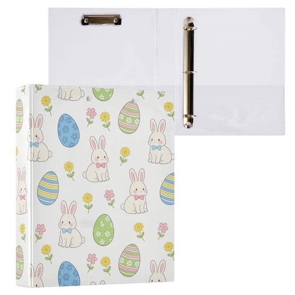 3 Ring Binder with Flattened Metal Clip 1.5" Round Rings Binder ...