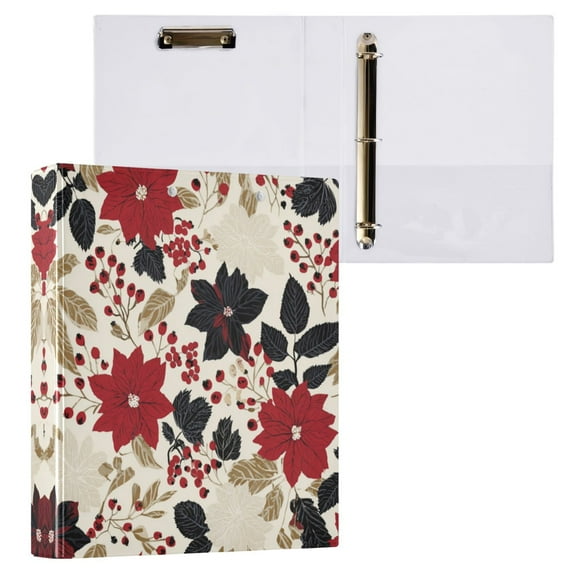 3 Ring Binder with Flattened Metal Clip 1.5" Round Rings Binder ...