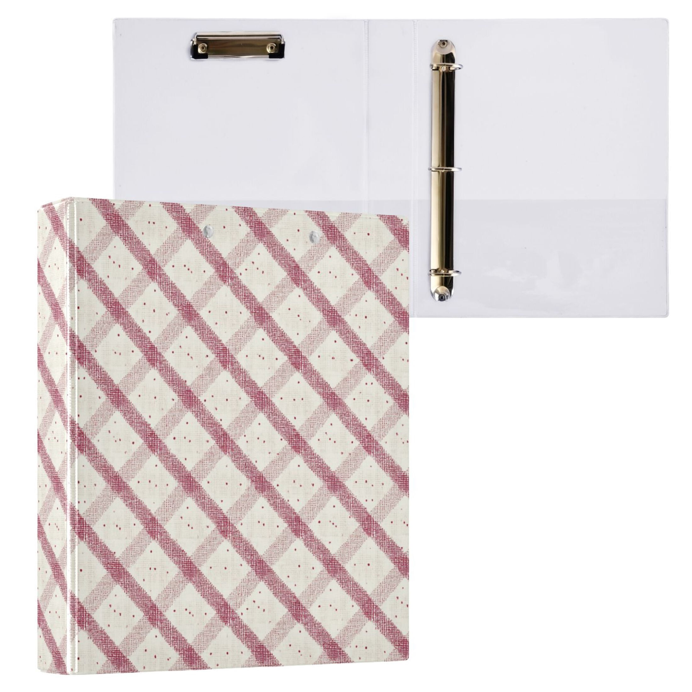 3 Ring Binder with Flattened Metal Clip 1.5" Round Rings Binder ...
