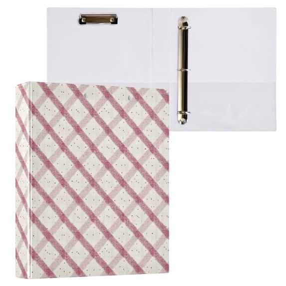 3 Ring Binder with Flattened Metal Clip 1.5" Round Rings Binder ...
