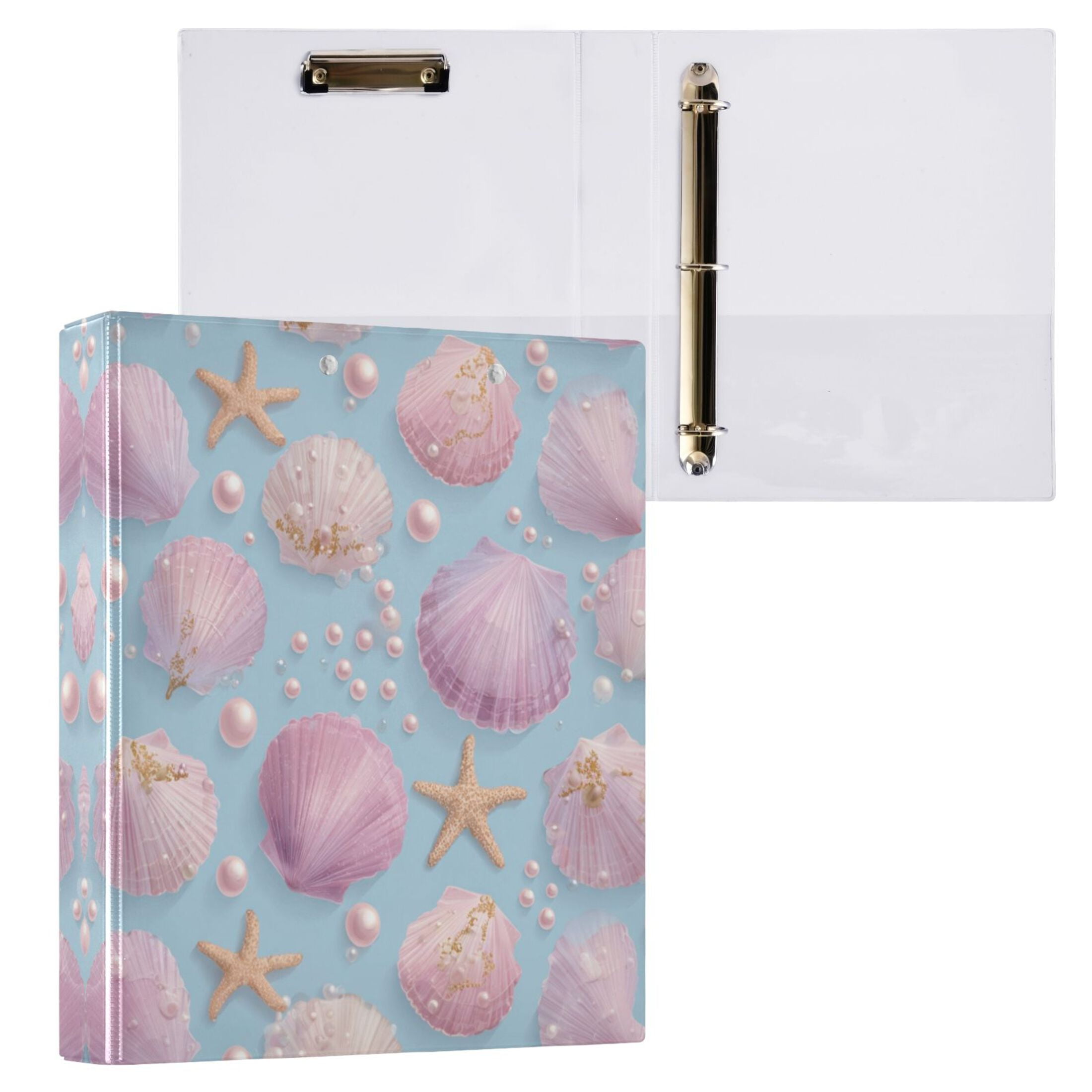 3 Ring Binder with Flattened Metal Clip 1.5" Round Rings Binder ...