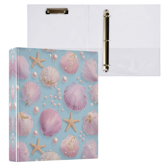 3 Ring Binder with Flattened Metal Clip 1.5" Round Rings Binder ...