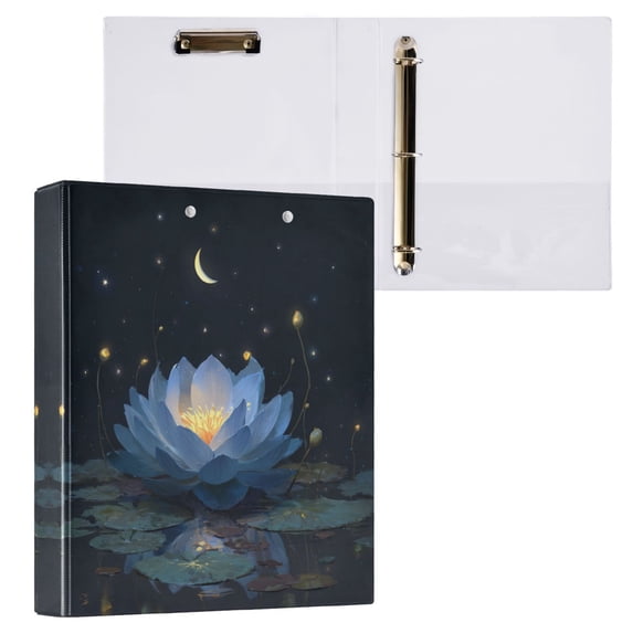 3 Ring Binder with Flattened Metal Clip 1.5" Round Rings Binder ...