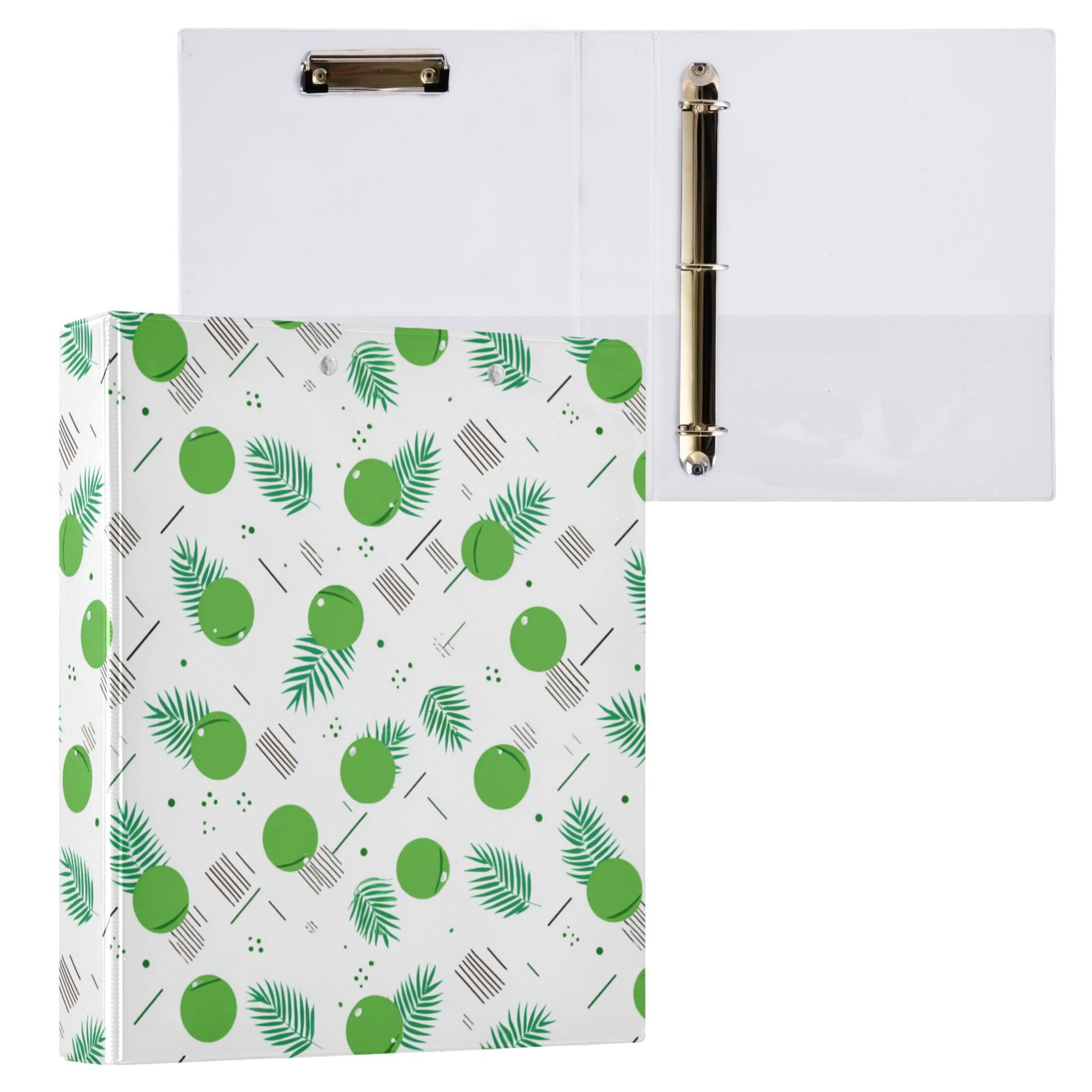 3 Ring Binder with Flattened Metal Clip 1.5" Round Rings Binder ...