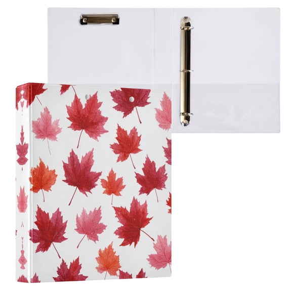 3 Ring Binder with Flattened Metal Clip 1.5" Round Rings Binder ...