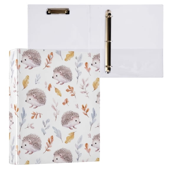3 Ring Binder with Flattened Metal Clip 1.5" Round Rings Binder ...