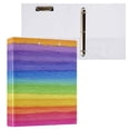 3 Ring Binder with Flattened Metal Clip 1.5" Round Rings Binder ...