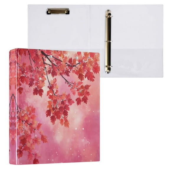 3 Ring Binder with Flattened Metal Clip 1.5" Round Rings Binder ...
