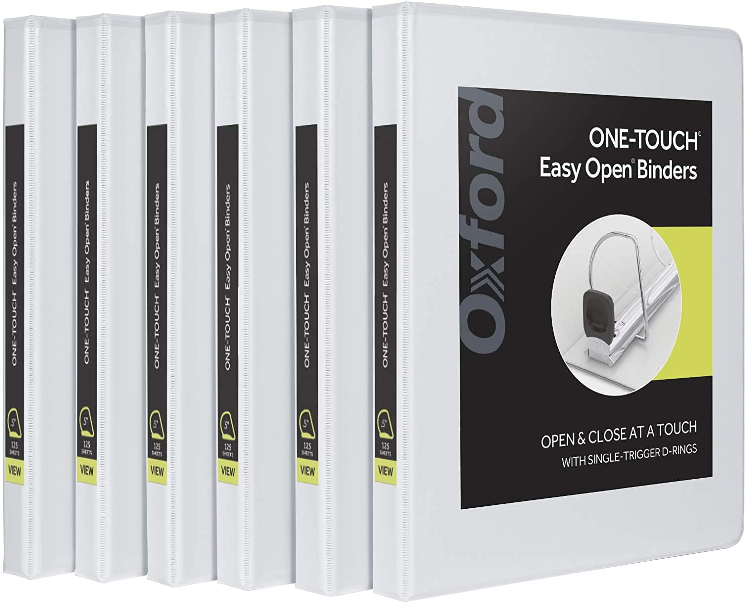 3 Ring Binders, 0.5 inch ONE-Touch Easy Open D Rings, Durable Binders ...
