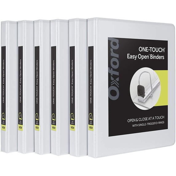 3 Ring Binders, 0.5 inch ONE-Touch Easy Open D Rings, Durable Binders ...