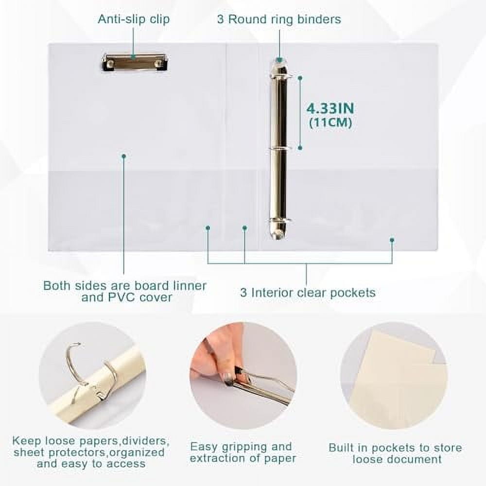 3 Ring Binders Anime Samurai Woman Pattern 2 Pack, Clear View Round ...