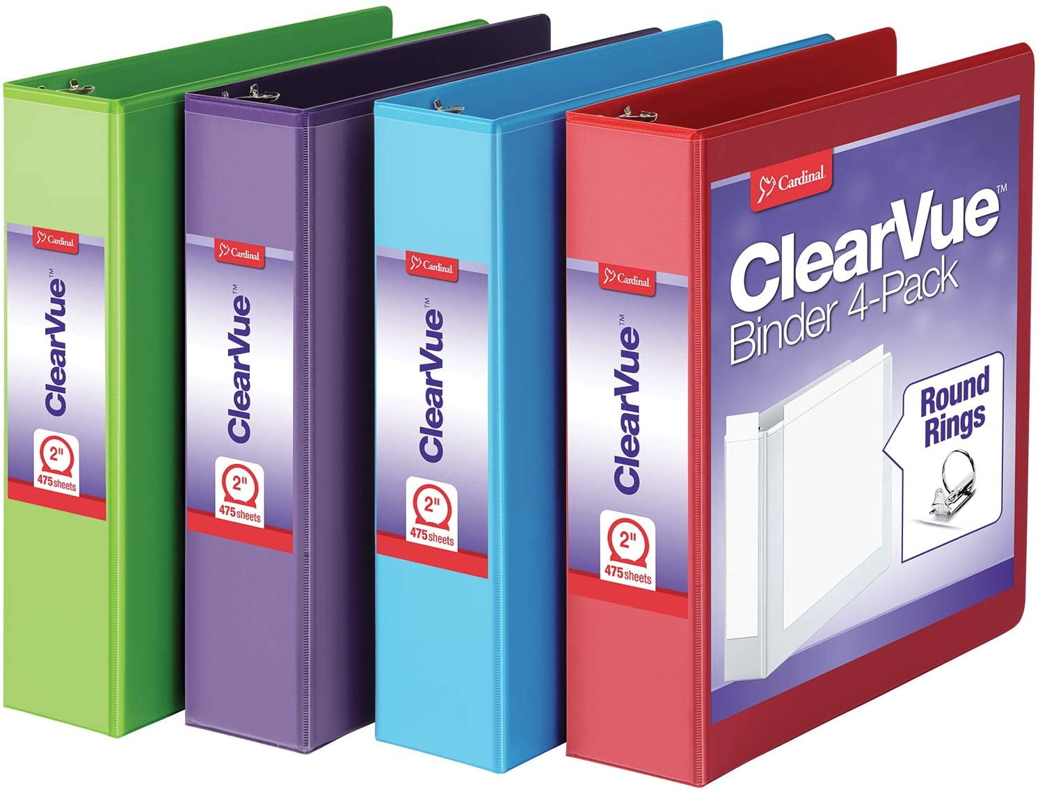 3 Ring Binders, Binders for School and Office, 2 Inch Binder with Round ...