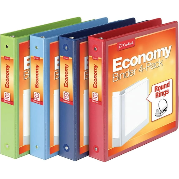 3 Ring Binders, Round Rings, Holds 350 Sheets, ClearVue Presentation ...