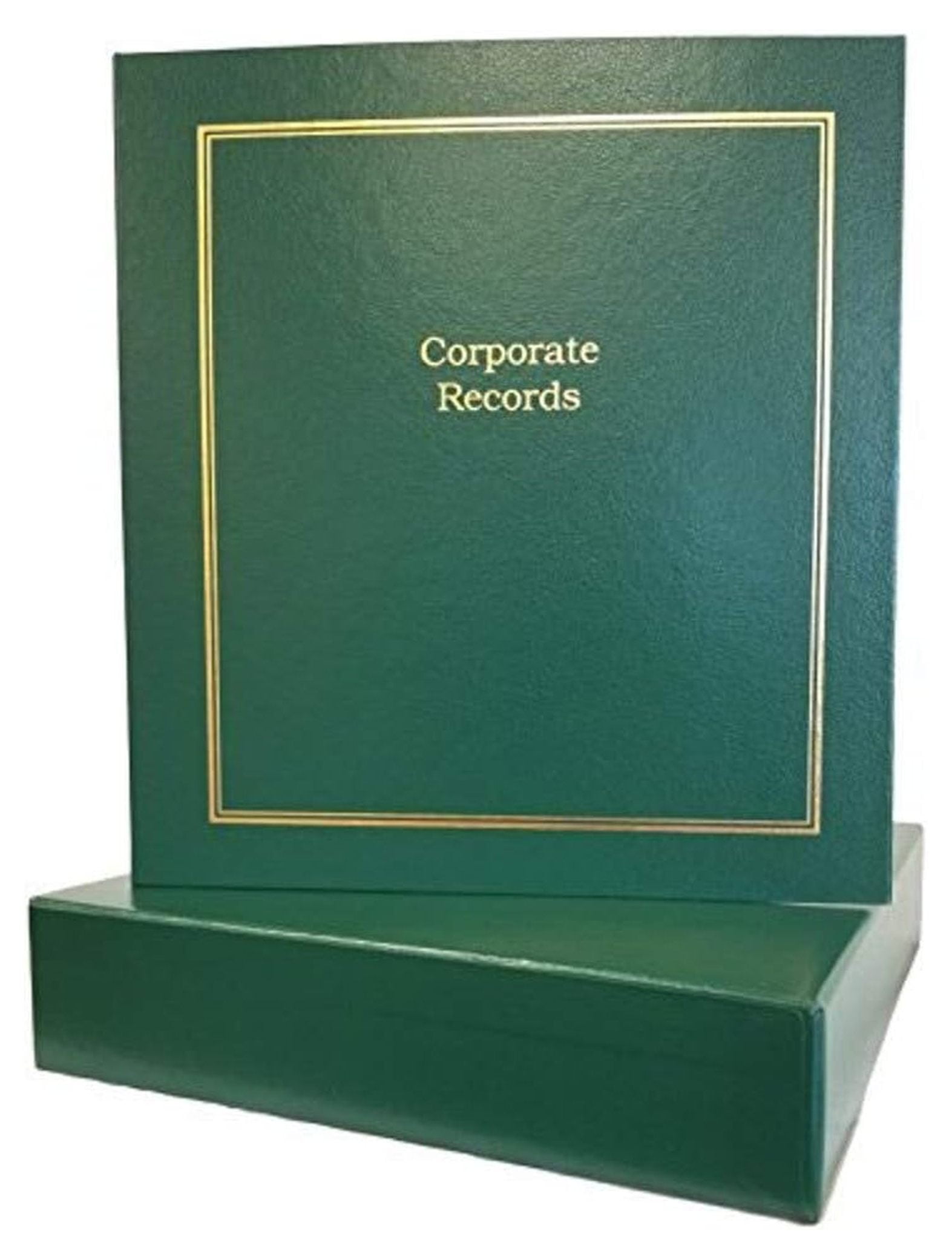 3-Ring Business Binder with Company Name Insert and Slipcase (Green ...