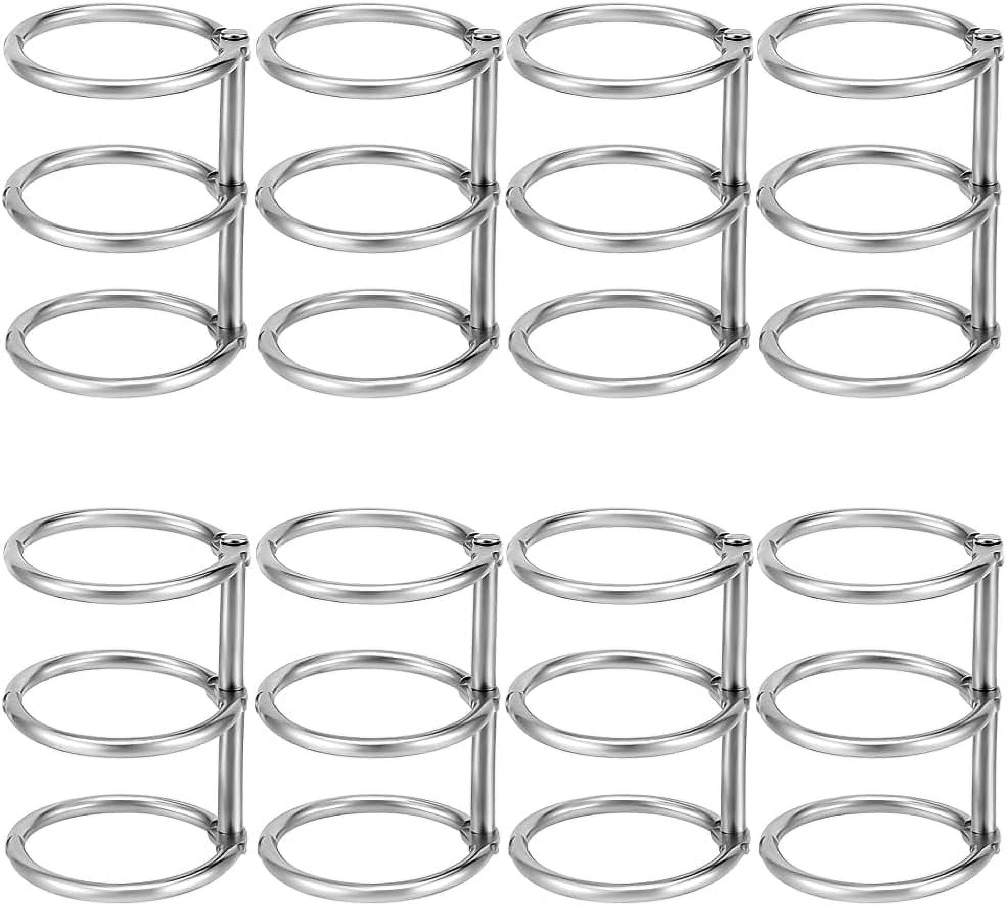 3-Ring Iron Loose Leaf Book Binder Hinged Rings Platinum 40x30.5mm ...
