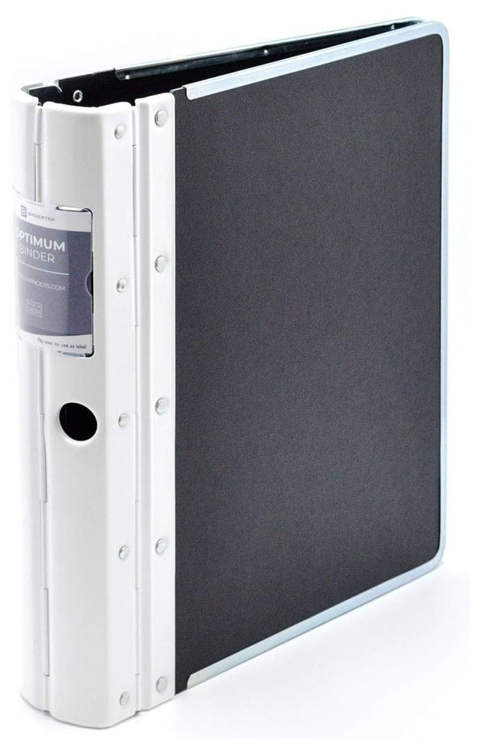 3-Ring Optimum Heavy-Duty Metal Spine Binder - White, 2.3" Spine Width ...