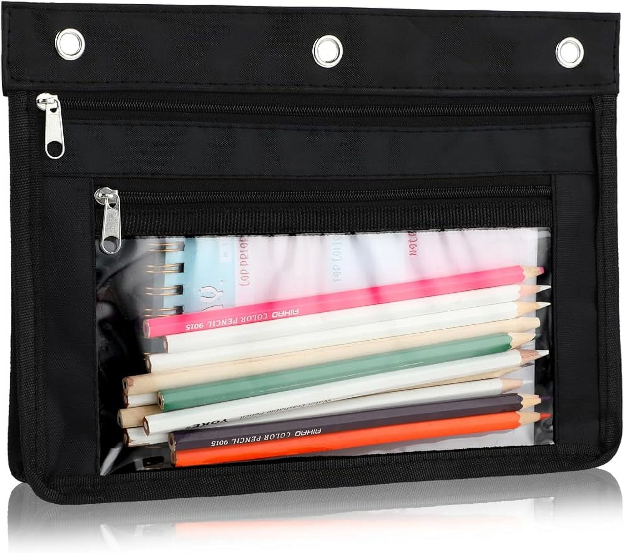 3 Ring Pencil Pouch,3 Ring Binder Pencil Pouch With Zipper, Pencil ...