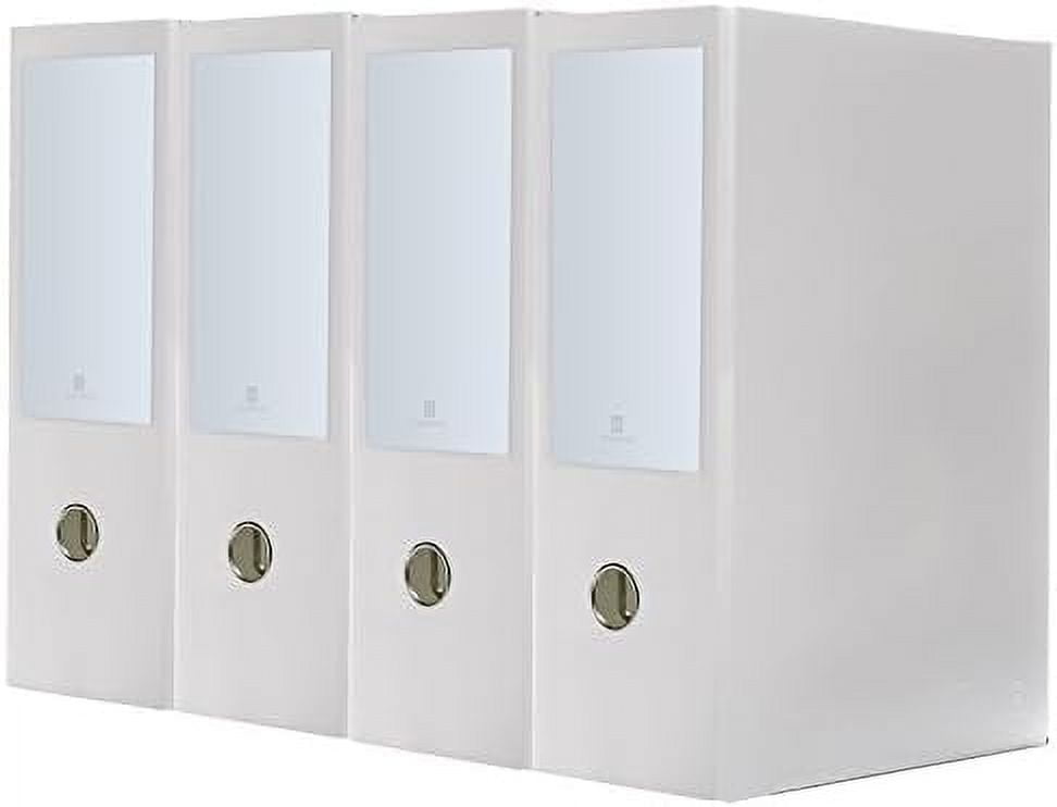 3-Ring Premium Legal Binder for 8.5" x 14" Paper, Pack of 4 - White, 4 ...