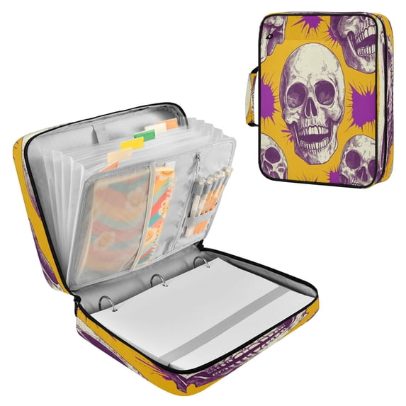 3 Ring Zipper Binder with Accordion File Organizer Waterproof Back to ...