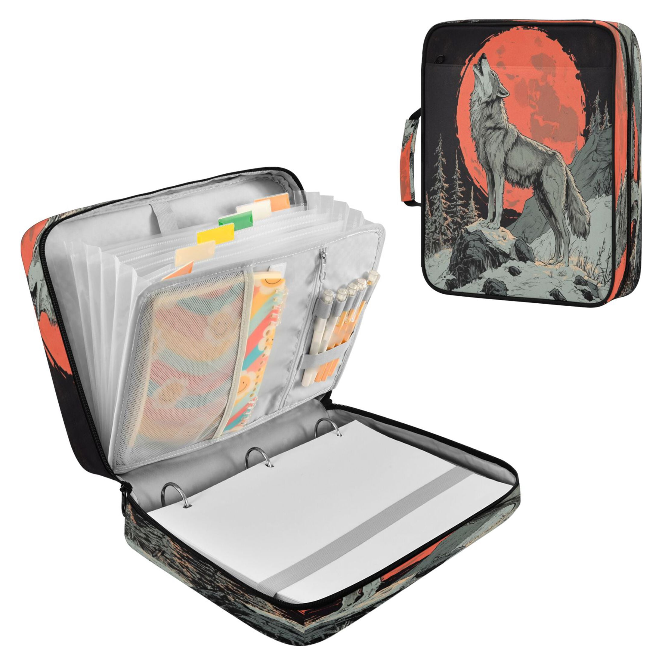 3 Ring Zipper Binder with Accordion File Organizer Waterproof Back to ...