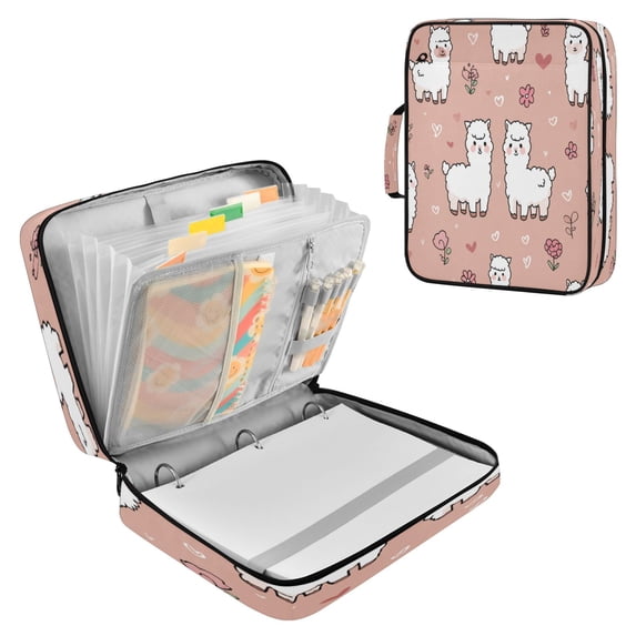 3 Ring Zipper Binder with Accordion File Organizer Waterproof Back to ...