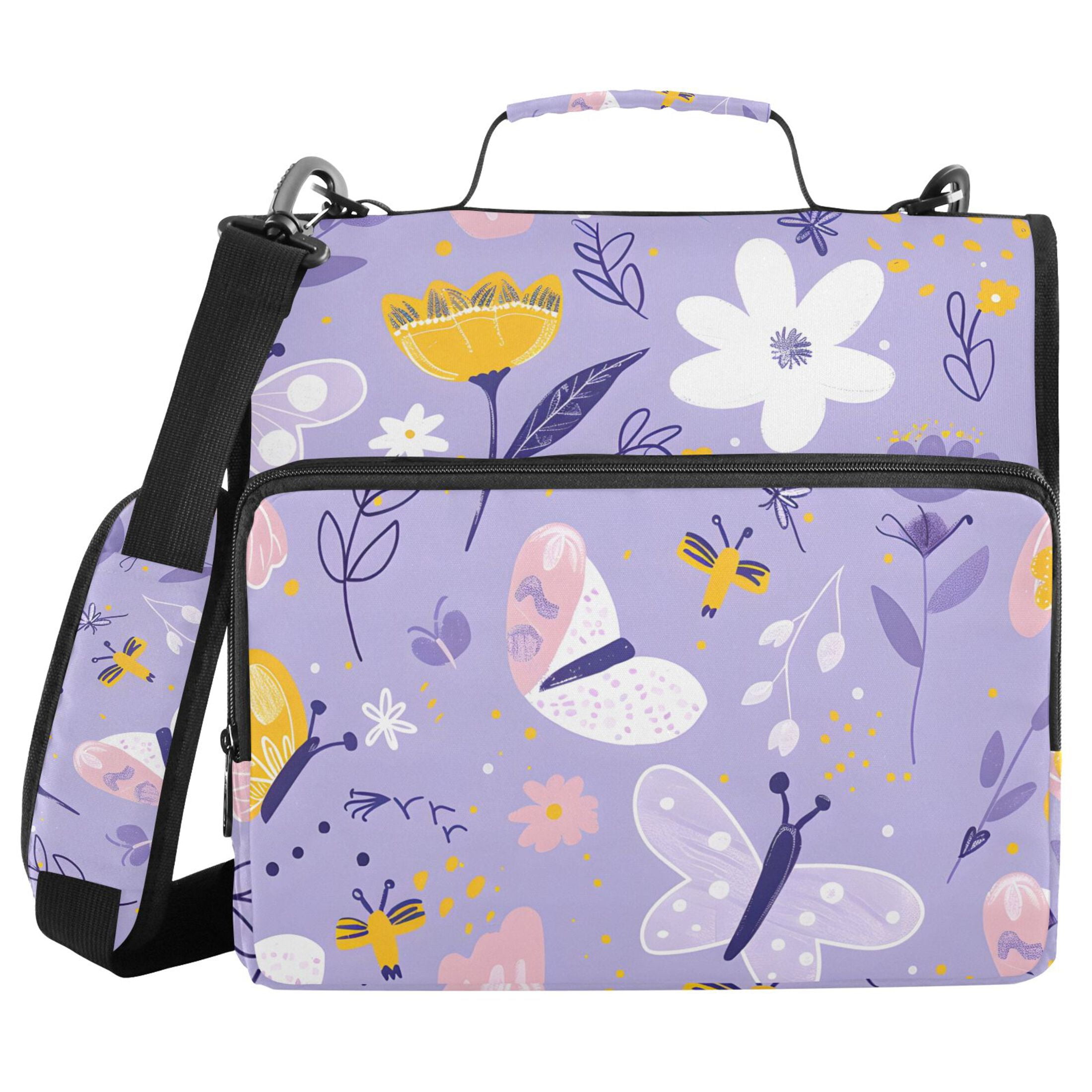 3 Ring Zipper Binder with Shoulder Strap Waterproof Trapper Keeper 1.5 ...