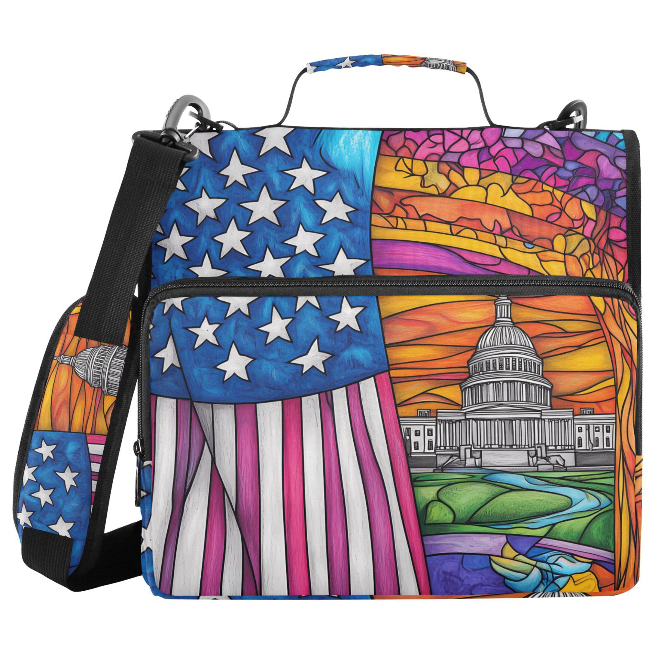 3 Ring Zipper Binder with Shoulder Strap Waterproof Trapper Keeper 1.5 ...