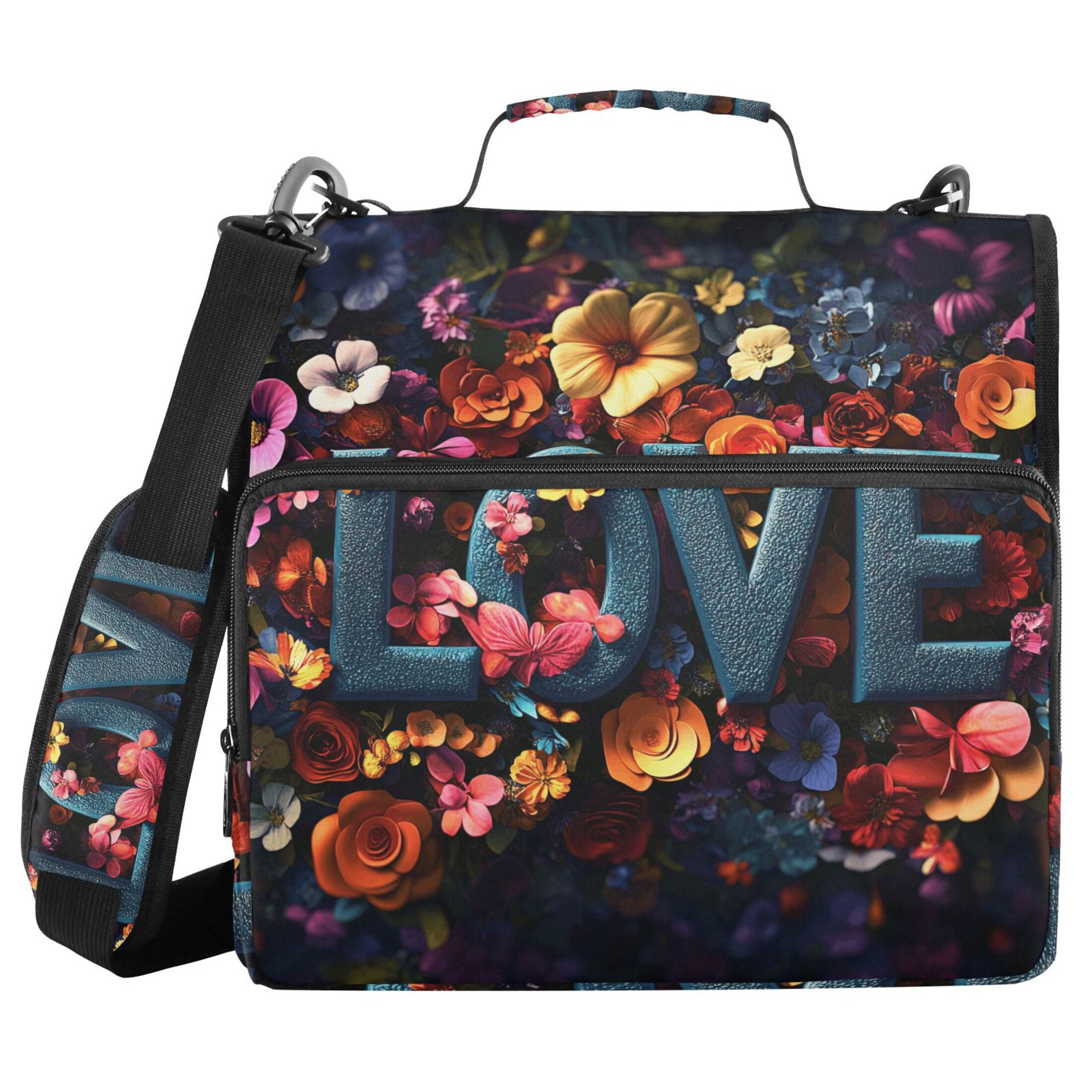 3 Ring Zipper Binder with Shoulder Strap Waterproof Trapper Keeper 1.5 ...