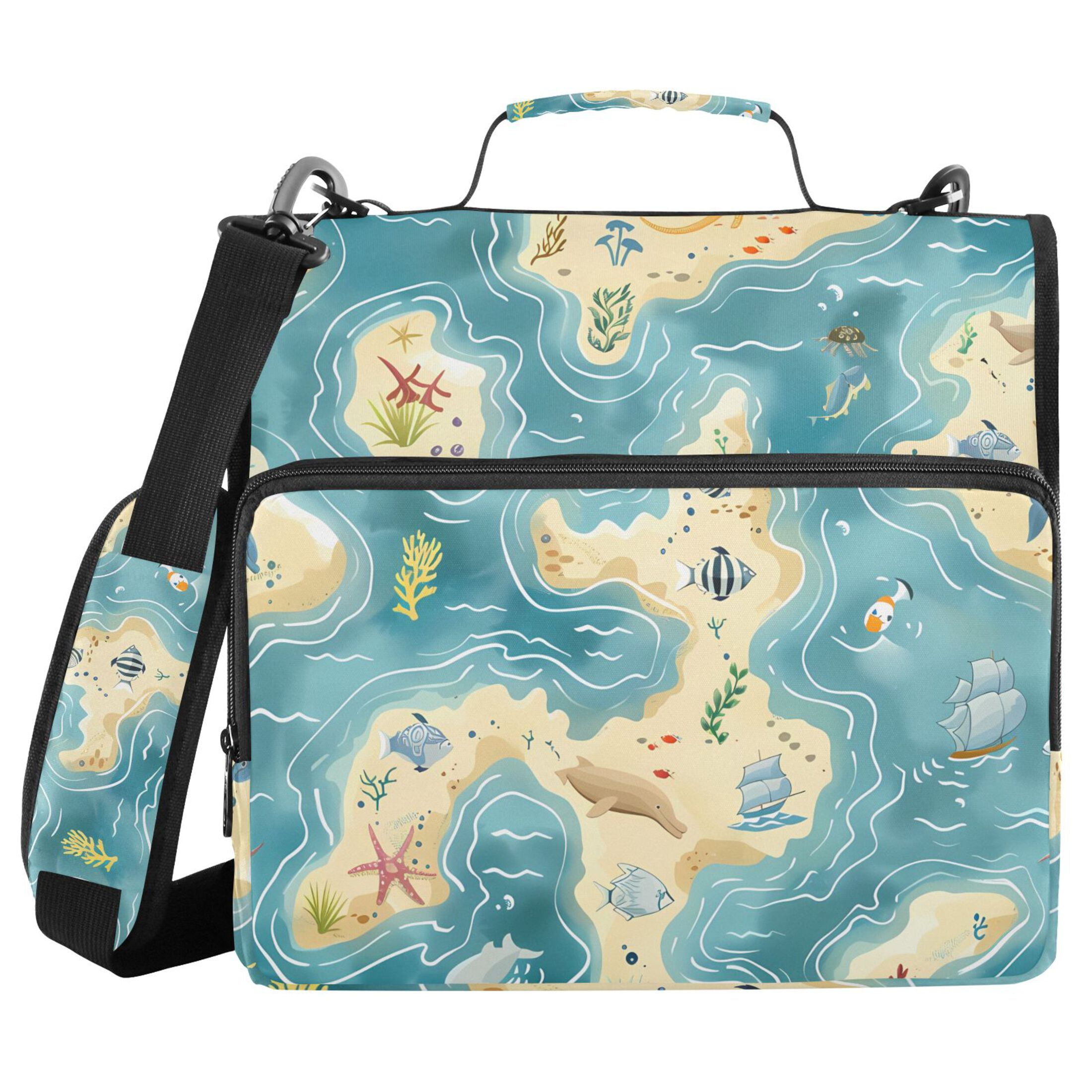 3 Ring Zipper Binder with Shoulder Strap Waterproof Trapper Keeper 1.5 ...