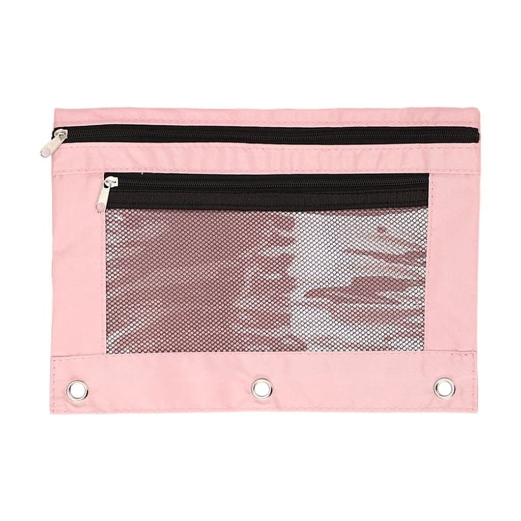 3 Rings Binders Pen Case Double Zipper Pencil Case Pencil Box Simple File Bag - Walmart.com