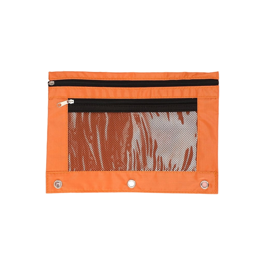 3 Rings Binders Pen Case Double Zipper Pencil Case Pencil Box Simple ...