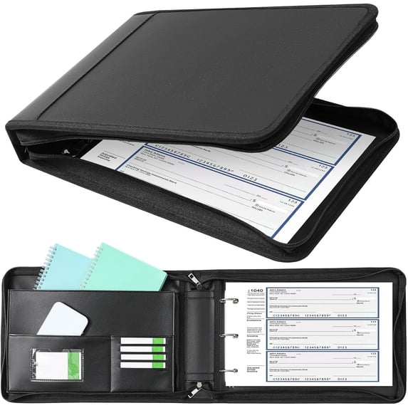 3 Rings Fireproof Business Check Binder with Zipper 1 Inch DRings 3 a ...