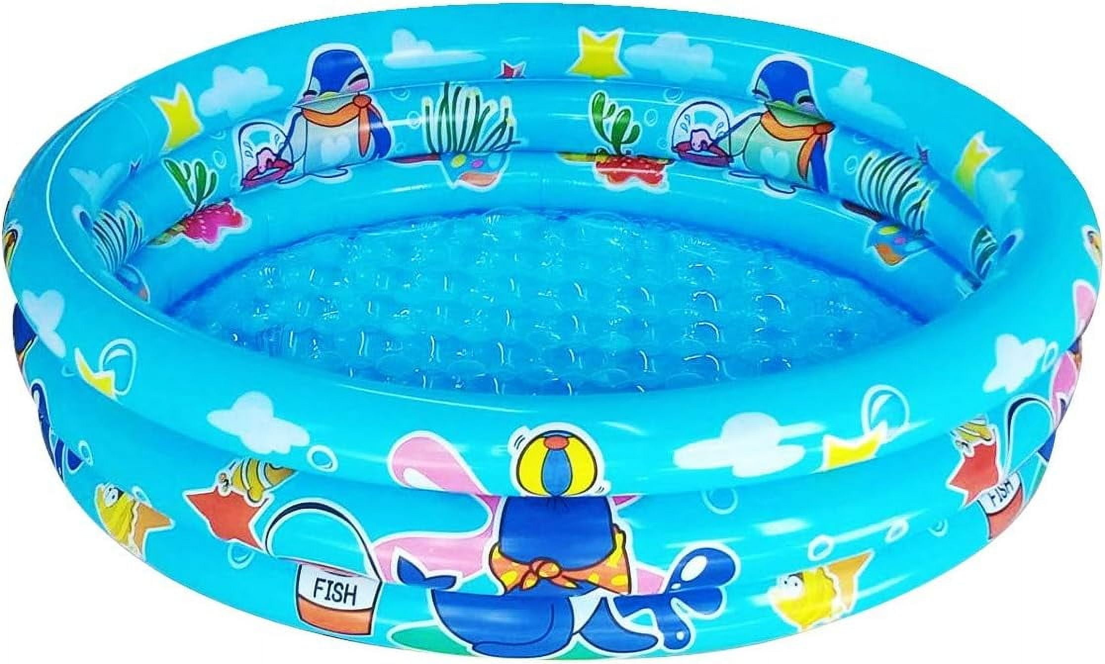 3 Rings Kiddie Pool for Toddler, 48”X12”，Kids Swimming Pool, Inflatable ...