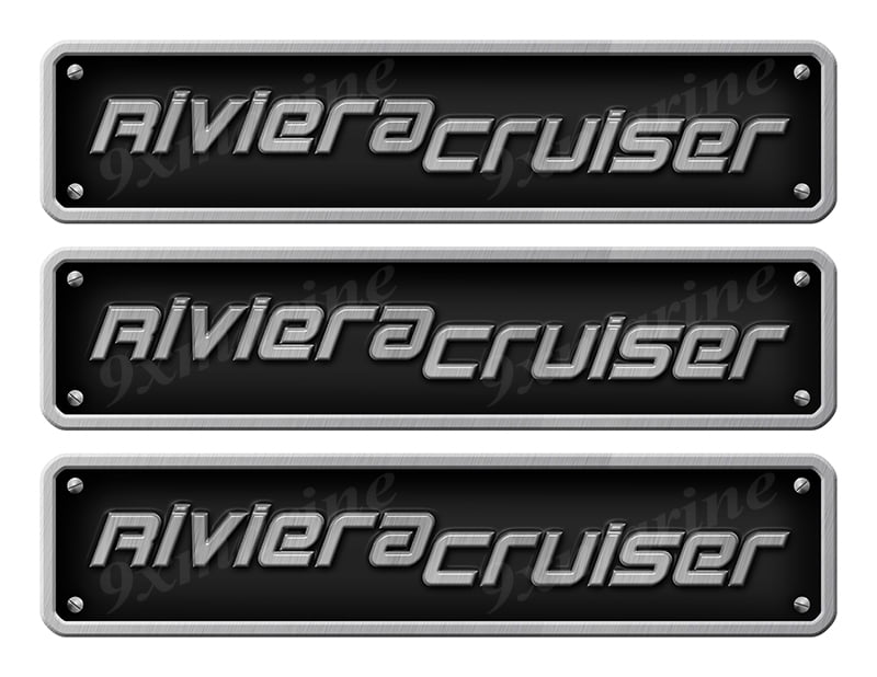 3 Riviera Cruiser Stickers - 10" long set. Replica Name Plate in Vinyl ...
