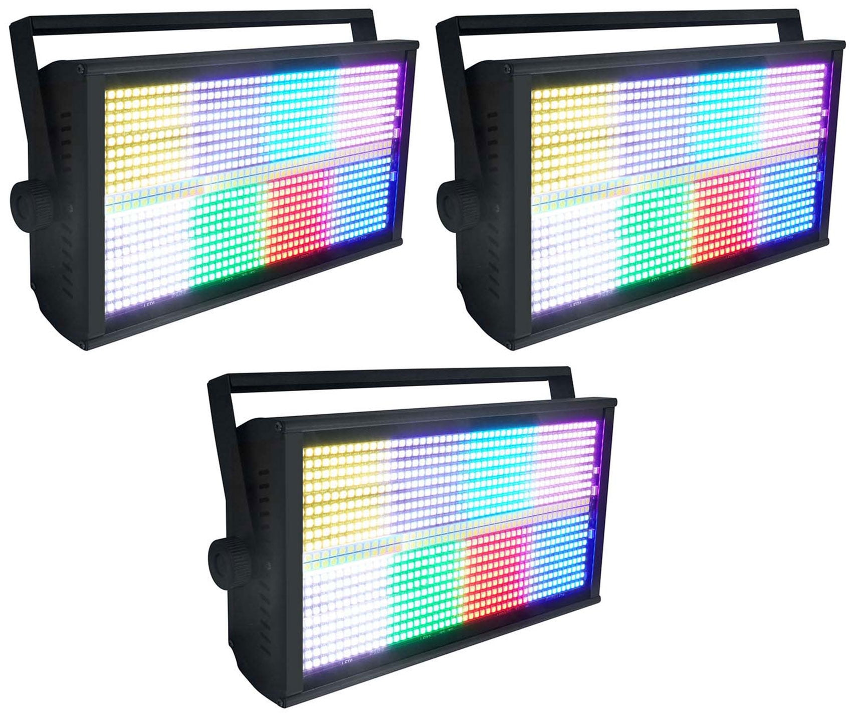 (3) Rockville STAGE PANEL 864 LED RGB Pro Stage Wash Lights+Strobe ...