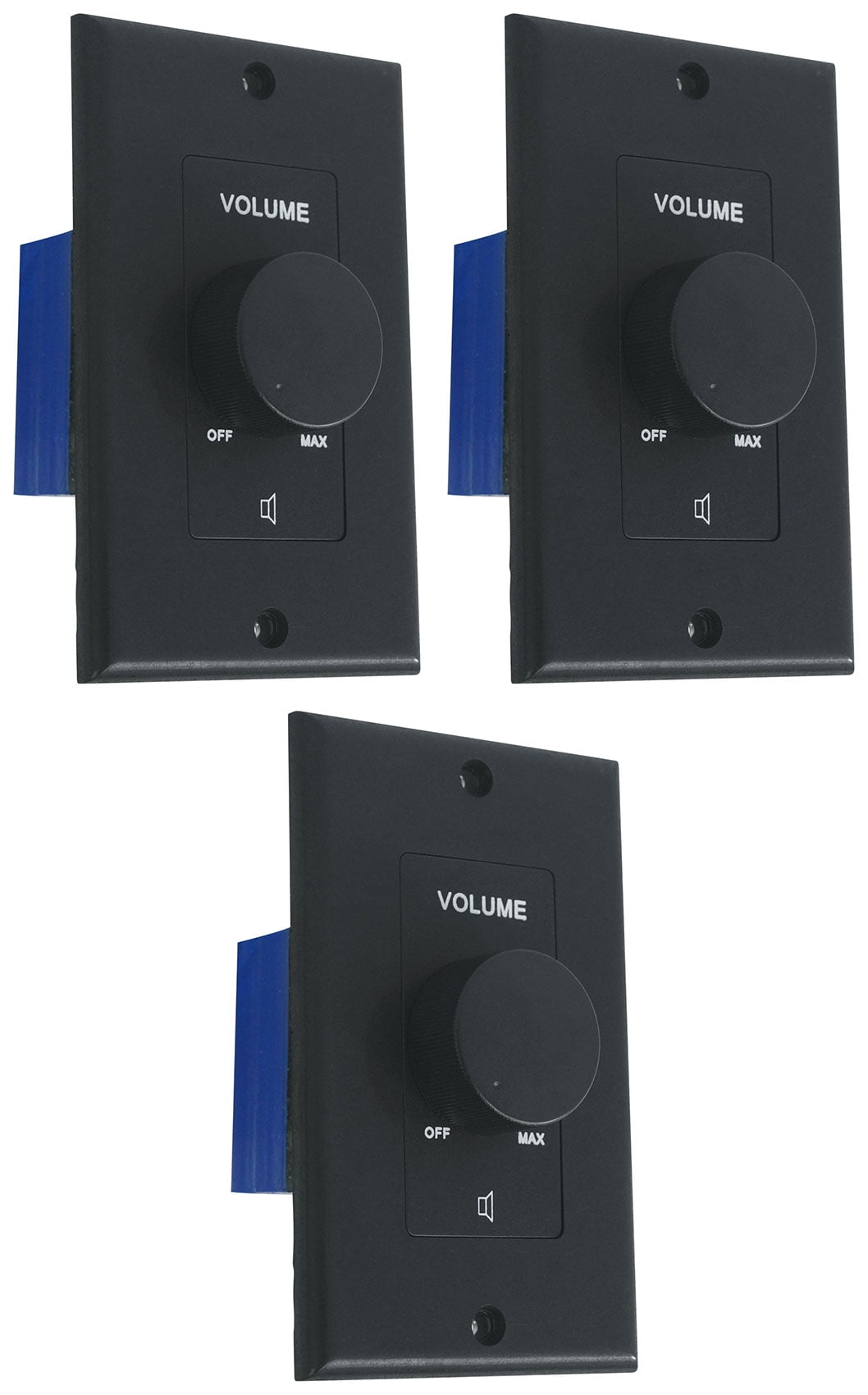 3 Rockville VOL70200 Black 200w 70v Wall Volume Controls Zone ...