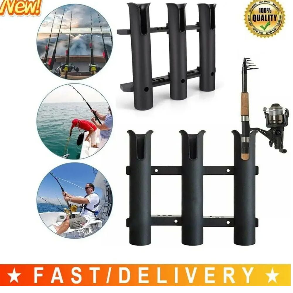 3-Rod Holder for Marine & Kayak Use - Side Fixing with Included Screws ...