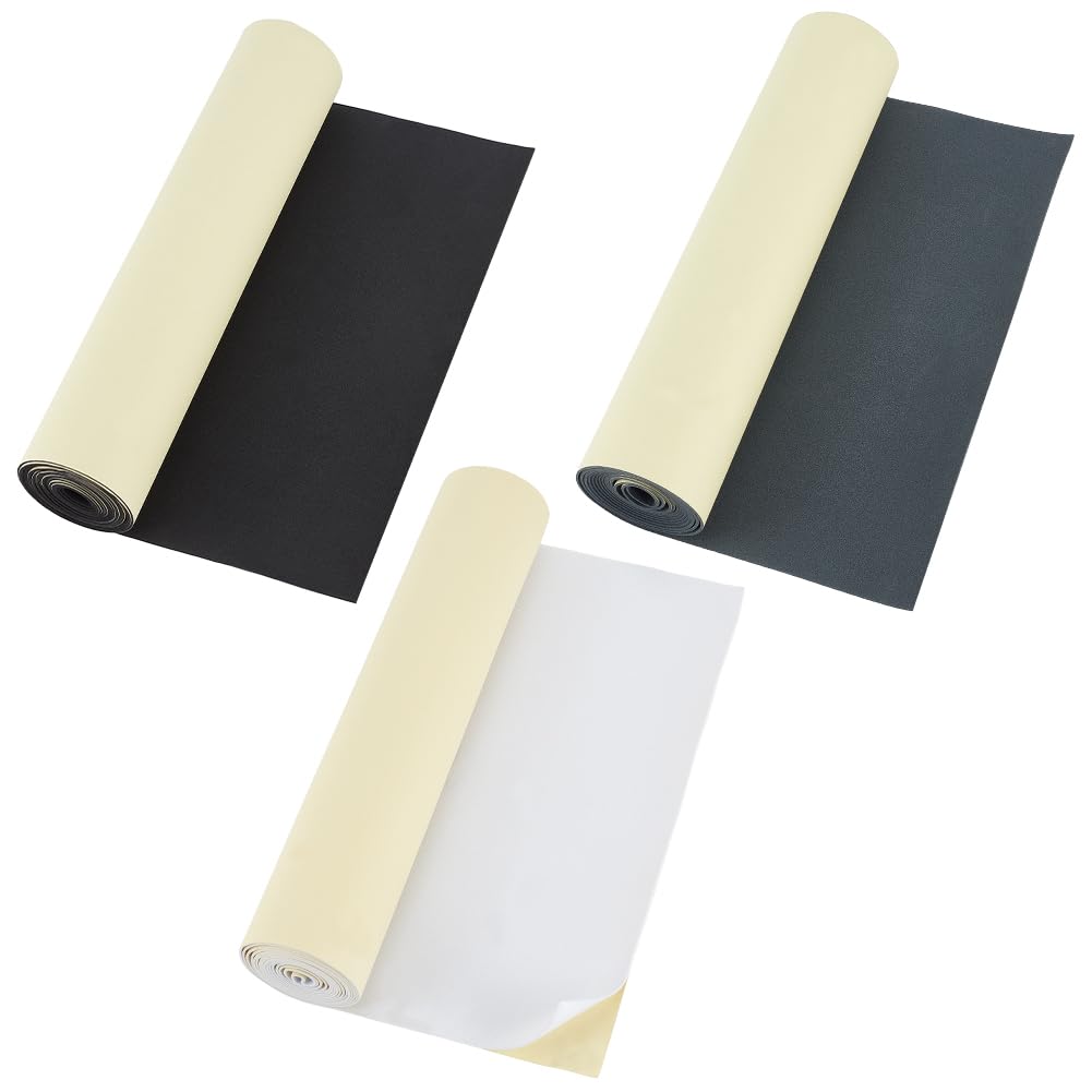 3 Roll 78.74x11.8 inch Self Adhesive EVA Foam Roll 1mm Thick Black ...