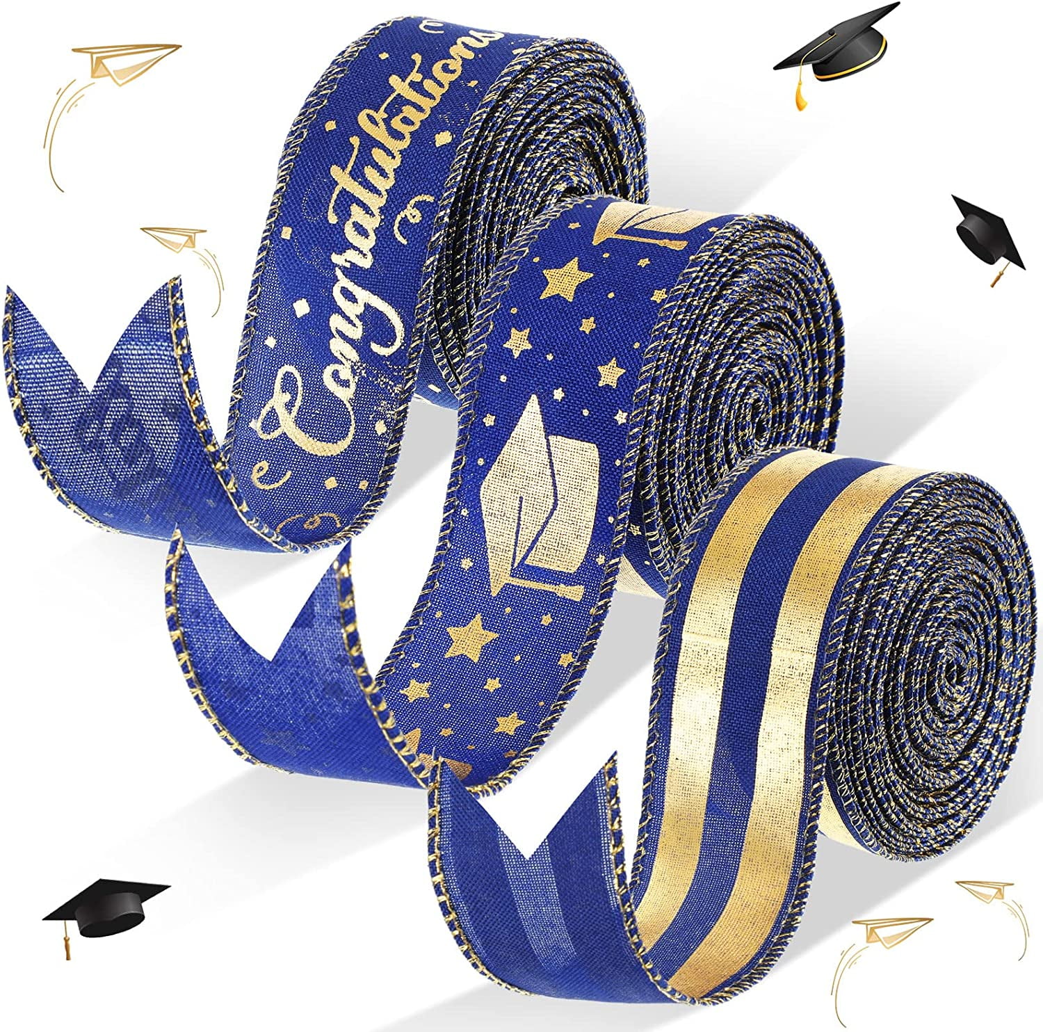 3 Roll Class of 2025 Graduation Ribbon 1.5 Inch Graduation Party Favors ...