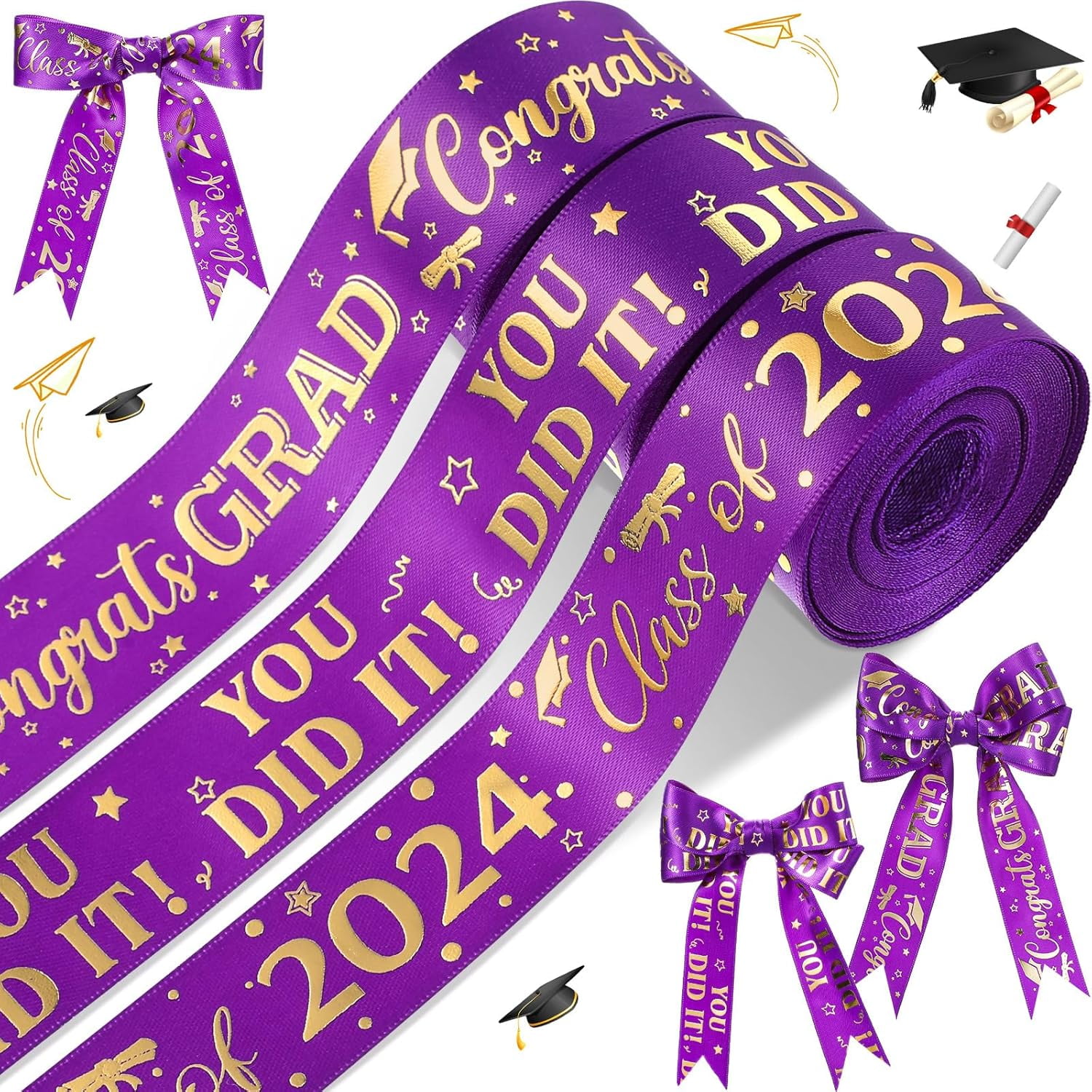 3 Roll Class of 2025 Graduation Ribbon Graduation Party Favors Decor 1 ...
