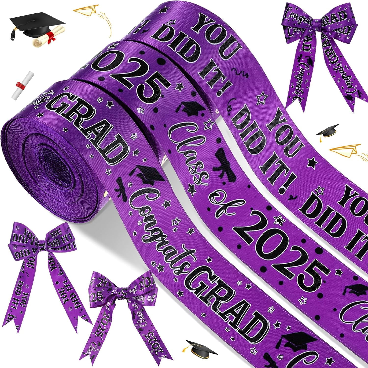 3 Roll Class of 2025 Graduation Ribbon Graduation Party Favors Decor 1 ...