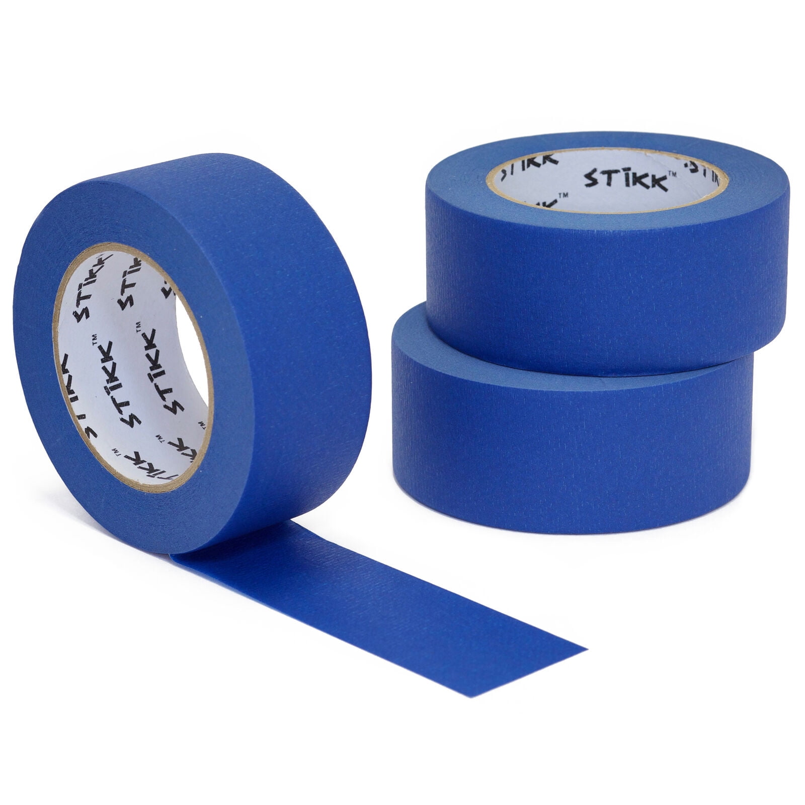 "STIKK 3 Roll Pack 2"" x 60yd Blue Painters Masking Finishing Tape ...