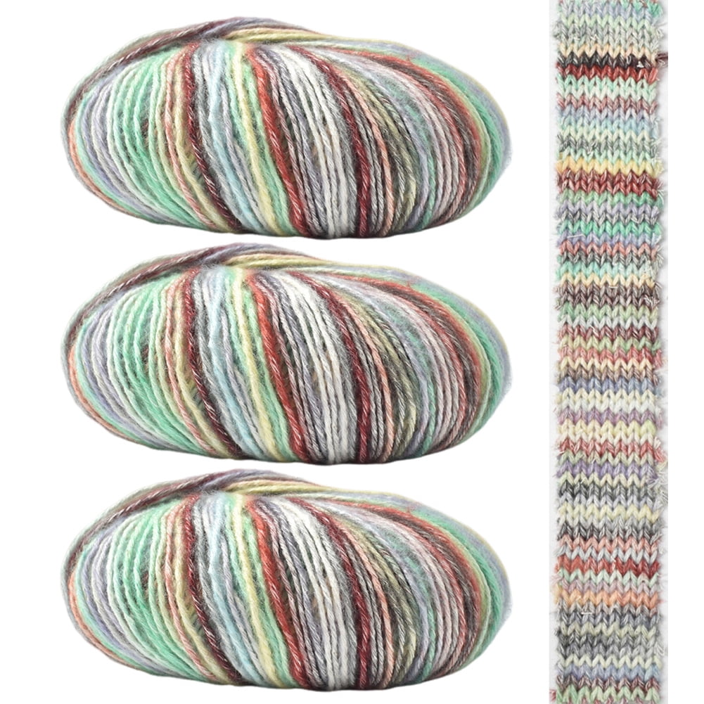 3 Roll Pack Colorful Cotton Yarn for Crochet Soft and Bulky Yarn for ...