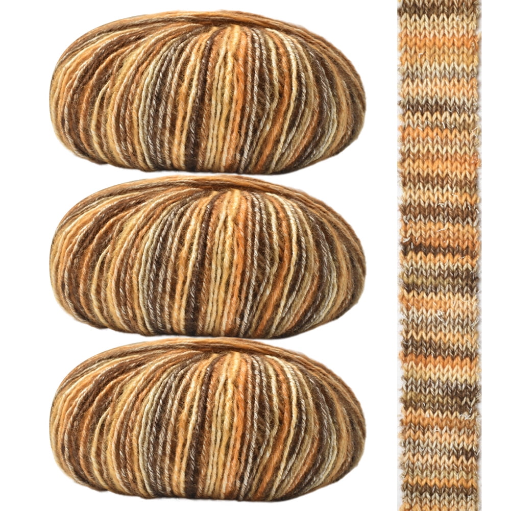 3 Roll Pack Colorful Cotton Yarn for Crochet Soft and Bulky Yarn for ...