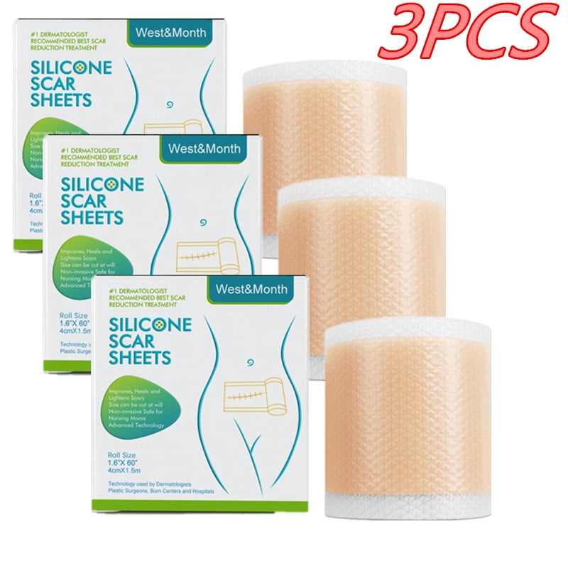 3 Roll Silicone Scar Sheets Skin Repair Patch Removal Self-Adhesive ...