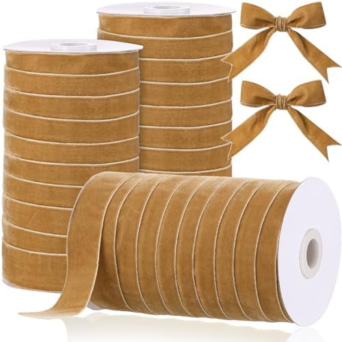 3 Roll Velvet Ribbon Spool Wide Single Face Ribbons 150 Yards Vintage ...